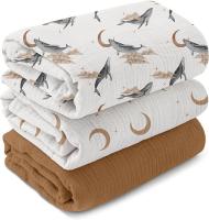 China 3-Pack 100% Cotton Baby Swaddle Blankets 40x38 Inch Nebula Drifter Receiving Blanket for sale