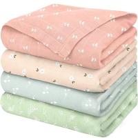 China 4-Pack Organic Baby Swaddles 47x47 Inches Soft Breathable Receiving Blankets for Newborns for sale