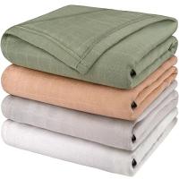 China 4-Pack 47x47 Inch Muslin Swaddle Blankets Pine Color Soft Breathable for Newborns for sale