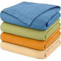 China 4-Pack Muslin Swaddle Blankets 47x47 Inches Soft Breathable Baby Receiving Blankets Unisex for sale
