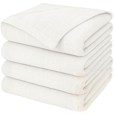 China 4-Pack Soft White Muslin Swaddle Blankets for Newborns,Breathable Receiving Blankets for sale