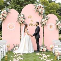 China 3 Piece Dusty Rose Spandex Arch Covers Set 4FT 5FT 6FT Wedding Backdrop Decor for sale