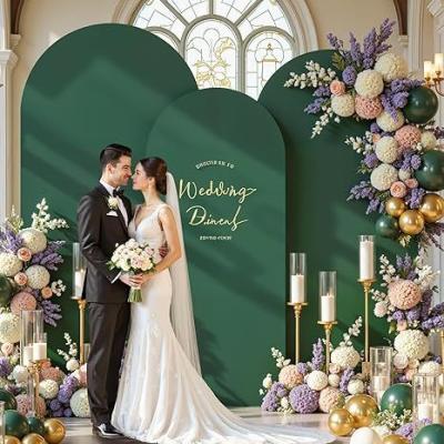China 3 Piece Hunter Green Spandex Arch Covers Set 4FT 5FT 6FT for Wedding Party Backdrop for sale
