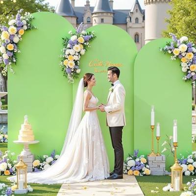 China 3 Piece Light Sage Green Spandex Arch Covers Set 4FT 5FT 6FT for Wedding Baby Shower Birthday Party Backdrop for sale