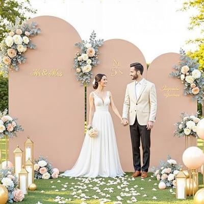 China 3 Piece Nude Spandex Arch Covers Set 4FT 5FT 6FT for Wedding Baby Shower Birthday Party Backdrop for sale