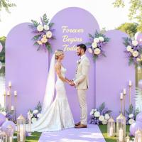 China Purple Spandex Arch Covers 3 Piece Set 4FT-8FT for Wedding Baby Shower Birthday Party Backdrop for sale