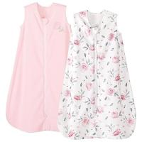 China 2 Pack Micro-Fleece Baby Sleep Sack 2-Way Zipper Wearable Blanket Floral Sizes Small to X-Large for sale