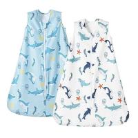 China 2 Pack Micro-Fleece Baby Sleep Sack 2-Way Zipper Wearable Blanket Shark Design Unisex Sizes Small to X-Large for sale