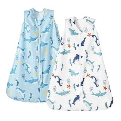 China 2 Pack Micro-Fleece Baby Sleep Sack 2-Way Zipper Wearable Blanket Shark Design Unisex Sizes Small to X-Large for sale