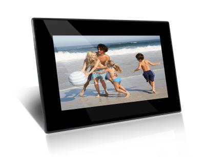 China Black HD 7 Inch Wall Mount LCD Digital Photo Frame With Mirror Cover for sale