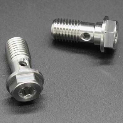 China 303 Stainless Steel Brake Line Banjo Bolt M10 Ultrasonic Cleaning Polished Surface for sale