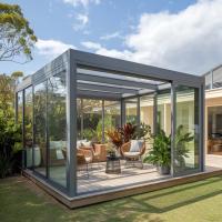 China Aluminium Retractable Conservatory Solarium  Conservatory Sunroom Window Making Materials Laminated Impact-Resistant Outdoor for sale