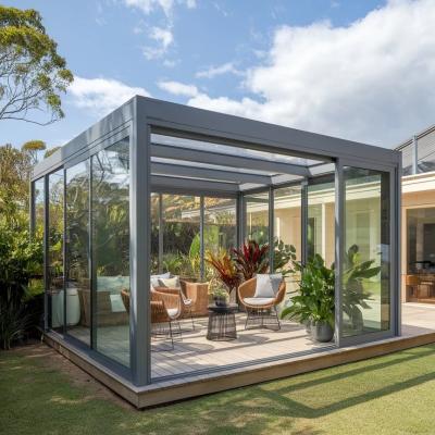 China Modern Retractable Aluminium windows and Doors Materials Garden Sunroom with High Thermal Insulation Laminated Glass for Outdoor for sale