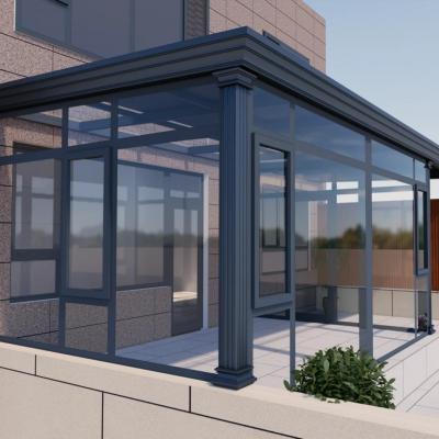 China High Quality Custom Retractable Aluminium Laminated Glass Enclosed  Conservatory Sunroom Window Making Materials Modern Design for sale