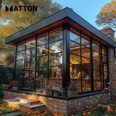 China Modern YATTON Outdoor Aluminium Pergola Motorized Retractable Sunrooms Laminated Impact-Resistant Glass Balcony Free Standing for sale