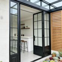 China French Doors Aluminum Windows with Thermal Break Aluminum Alloy Frame Heat Insulation Waterproof for Apartment and School for sale