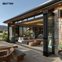 China Modern Aluminum Alloy Thermal Break Anti-theft Thermal Insulation Folding Door Window Making Materials Double-layer Tempered for sale