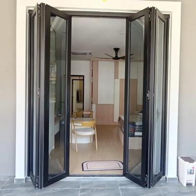 China YATTON High-performance Aluminum Folding Door Heavy Sliding Door Double-layer Insulated Tempered Glass 5-Year Warranty for Villa for sale