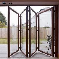 China YATTON Easy Installation Double-layer Insulated Tempered Glass Folding Doors Aluminum Alloy Windproof Villa Apartment More 5 for sale