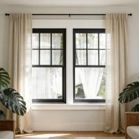 China Modern Hurricane-proof Vertical Sliding Double Hung Windows Aluminum Frame Stainless Steel Fireproof Durable for Bedroom Office for sale