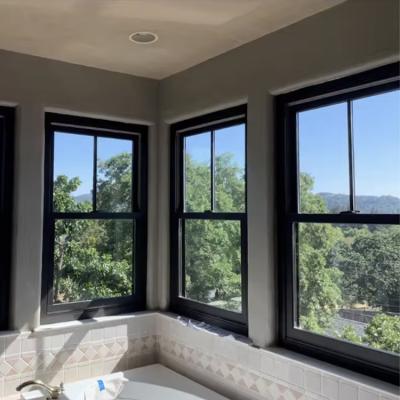 China Factory Custom Size Durable Modern Waterproof Aluminum Vertical Sliding Double Hung Windows Stainless Steel for Bedroom Balcony for sale