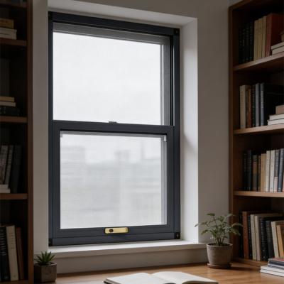 China Wholesale Custom Modern Kitchen Heat-insulating Hurricane-resistant Aluminum Vertical Sliding Double Hung Windows for sale