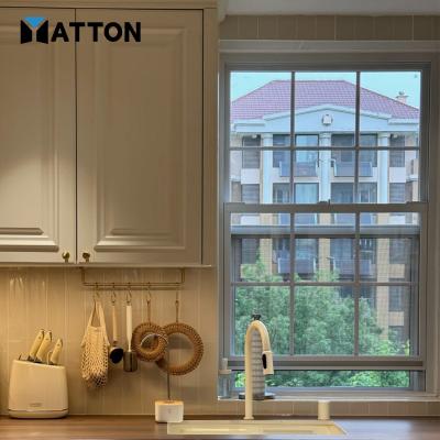 China High Durability Modern Vertical Sliding Hung Window Energy Efficient Aluminum Frame for Bathroom Villa Apartment with Low Price for sale