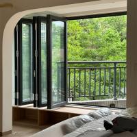 China Aluminum Alloy Folding Window Stainless Steel Screen Netting UV Protection Soundproof Features Modern Design Customizable Sizes for sale