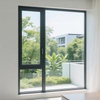 China Customized Modern Soundproof Double-layer Tempered Glass Aluminum Alloy Casement Window with Magnetic Screen for Bedroom for sale