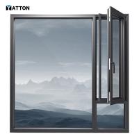 China Modern Heavy Duty Aluminum Alloy Energy Saving Soundproof Casement Window with Double-layer Tempered Glass for Bedroom Bathroom for sale