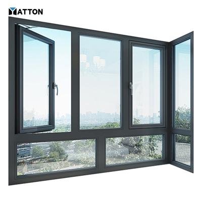 China Factory Direct Modern Aluminum Alloy High Strength Security Casement Window Double-layer Tempered Glass Soundproof for Bedroom for sale