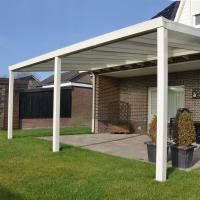 China Aluminium Outdoor Gazebo Pavilion Sliding Glass Door Electric Adjustable Pergola for Balcony Eco-Friendly Durable Wind Resistant for sale