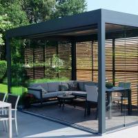 China Outdoor Aluminum Alloy Electric Adjustable Pergola Pavilion Windproof Sunshade Waterproof Easy Assembly Eco-Friendly Durable for sale