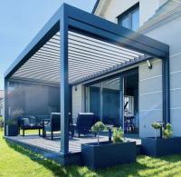 China High Quality Motorized Aluminum Eco-Friendly Wind Resistant Gazebo Electric Adjustable Pergola Terrace Pavilion for Patio for sale