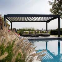 China Modern Bioclimatic Aluminum Electric Adjustable Pergola Automatic Patio Gazebo Eco-Friendly Wind Resistant for Outdoor for sale