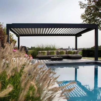 China Modern Bioclimatic Aluminum Electric Adjustable Pergola Automatic Patio Gazebo Eco-Friendly Wind Resistant for Outdoor for sale