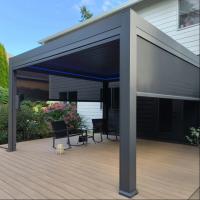 China Garden Pergola Gazebo Waterproof Bioclimatic Outdoor Aluminum Eco-Friendly Durable Wind Resistant Electric Adjustable Pergola for sale