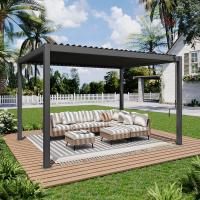 China Aluminum Frame Pavilion Net-Breathable Eco-Friendly Durable Waterproof Wind Resistant for Garden Electric Adjustable Pergola for sale