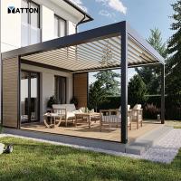 China Custom Size Aluminum Sunshade Pavilion Waterproof Eco-Friendly Wind Resistant Patio Electric Adjustable Pergola Gazebo for Villa for sale