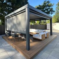 China Custom Snow-resistant Eco-Friendly Durable Aluminum Alloy Gazebos Outdoor Pavilion Opening Roof Pergola for Garden Use for sale