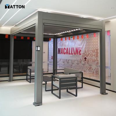 China Hot Sale Outdoor Aluminum Alloy Opening Roof Pergola Snow Wind Resistant Customizable Sizes Waterproof Eco-Friendly Pavilion for sale