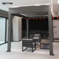 China Outdoor Aluminum Gazebo with Waterproof Foldable Roof Pressure Garden Pavilion Customized Color Opening Roof Pergola for sale