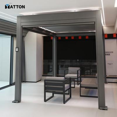 China Outdoor Aluminum Gazebo with Waterproof Foldable Roof Pressure Garden Pavilion Customized Color Opening Roof Pergola for sale