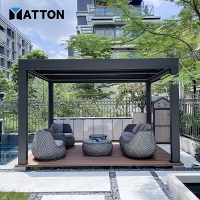 China Aluminum Pergola Heavy-Duty Outdoor Gazebo Easily Assembled Opening Roof Pergola for Patio/Deck/Garden for sale