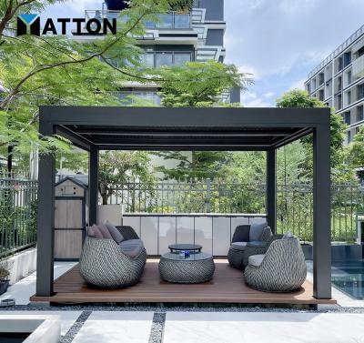 China High Quality Switchable Roof Motorized Aluminum Adjustable Pergola Gazebo Easily Assembled Outdoor Balcony/Patio Waterproof for sale