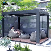 China Outdoor Yard Terrace Factory Canopy Villa Electric Adjustable System Gazebo Pavilion Aluminum Adjustable Pergola Waterproof Wind for sale