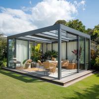 China Modern YATTON Retractable Aluminum Glass Conservatory Sun Room with Sun Shade and Elegant Design for Residential Villas for sale