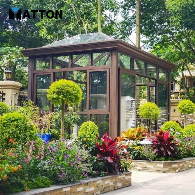 China Modern House Movable Retractable Sunroom Outdoor Greenhouses Aluminum Alloy Frame Laminated Impact-Resistant Glass YATTON for sale