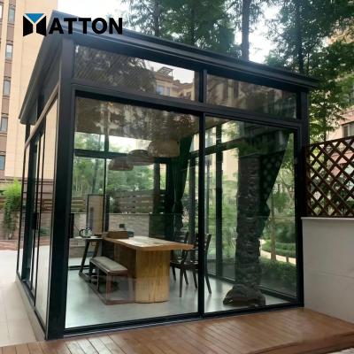 China High Quality Customized House Aluminium Conservatory Solarium Garden Outdoor Prefab Garden Sunroom Folding Sunroom for sale