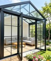 China High Quality New Outdoor Room Sunrooms Garden House Greenhouse Aluminum Glass Conservatory House for sale